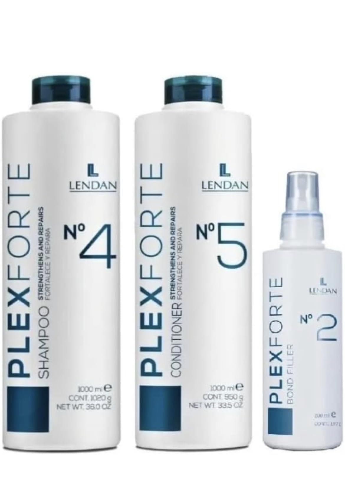 Lendan Plex Forte Kit Intense - No. 2 + No. 4 Liter + No. 5 Liter - 1000ml / 36 Fl Oz.