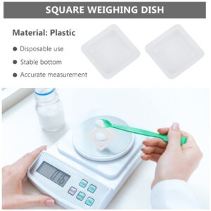 Balacoo 20pcs Weighing Boat Weighing Boat Powder Scale Square Lab Dish Container Anti- Static Weighing Square Weighing Pan Weighing Paper Weighing Tray Large Plastic Mini Dry Powder White