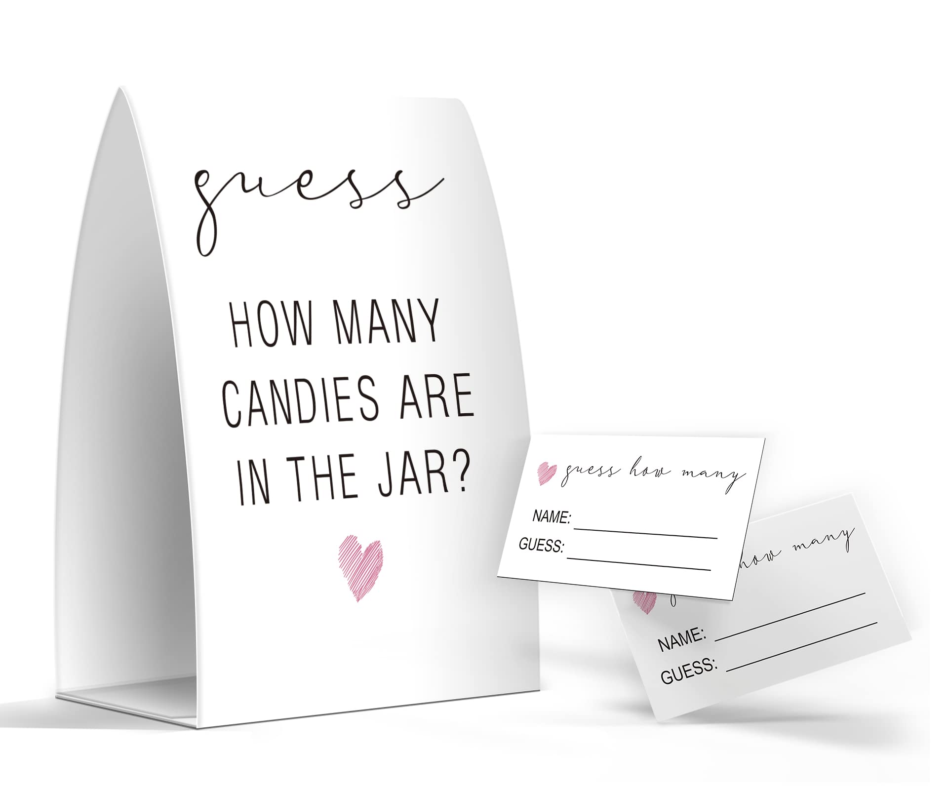 Guess How Many Candies Are In The Jar, Baby Shower Games, Baby Shower Decorations - One Sign and 50 Cards(MANY027)