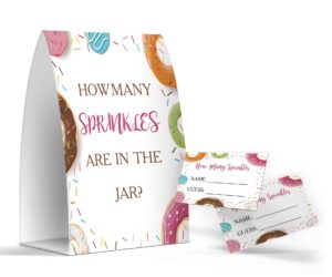 guess how many sprinkles are in the jar, baby shower games, baby shower decorations - one sign and 50 cards(many016)