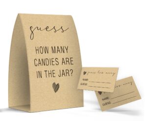 guess how many candies are in the jar, kraft, baby shower games, baby shower decorations - one sign and 50 cards(guess005)