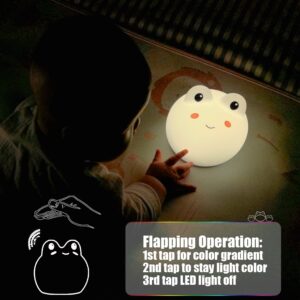 CometMars Silicone Frog Lamp, Nursery Squishy Lamp，Cute LED Animal Soft Nightlight for Kids Teens Boys Girls Christmas Gift