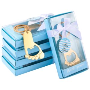 vzcbzc 24packs footprint bottle openers with party shower return gift boxes for party favors, gifts or decorations for guests