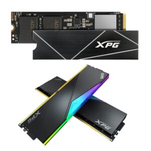 xpg 2tb gammix s70 blade pcie gen4 m.2 2280 internal gaming ssd lancer ddr5 rgb 5200mhz 32gb (2x16gb) desktop memory bundle (agammixs70b-2t-cs ax5u5200c3816g-dclarbk)