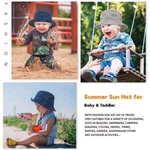 Baby Boy Sun Hat, Summer Beach UPF 50+ Sun Protection Hats, Toddler Kids Wide Brim Sun Hats Cap（12-24 Months