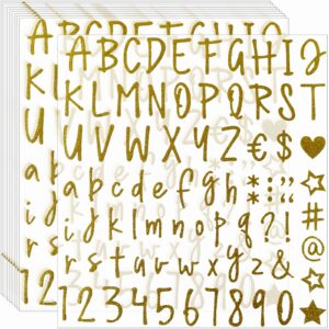 waynoda glitter letter stickers 10 sheets 810 pieces self-adhesive alphabet number stickers, graduation cap letter stickers for sign, mailbox, notebook, classroom decor, business, address number