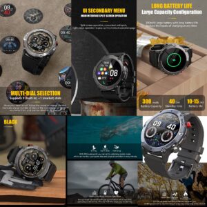 Asaile Military Smart Watch for Men(Call Receive/Dial), Outdoor Waterproof Tactical Smartwatch Bluetooth Dail Calls Speaker 1.32'' HD Touch Screen Fitness Tracker Android Phones and iPhone Compatible