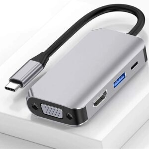 Sxdthy USB Hub, Ultra-Slim Data USB Hub，Type-C Docking Station Type C to HDMI-Compatible 4K to VGA USB Splitter Hub