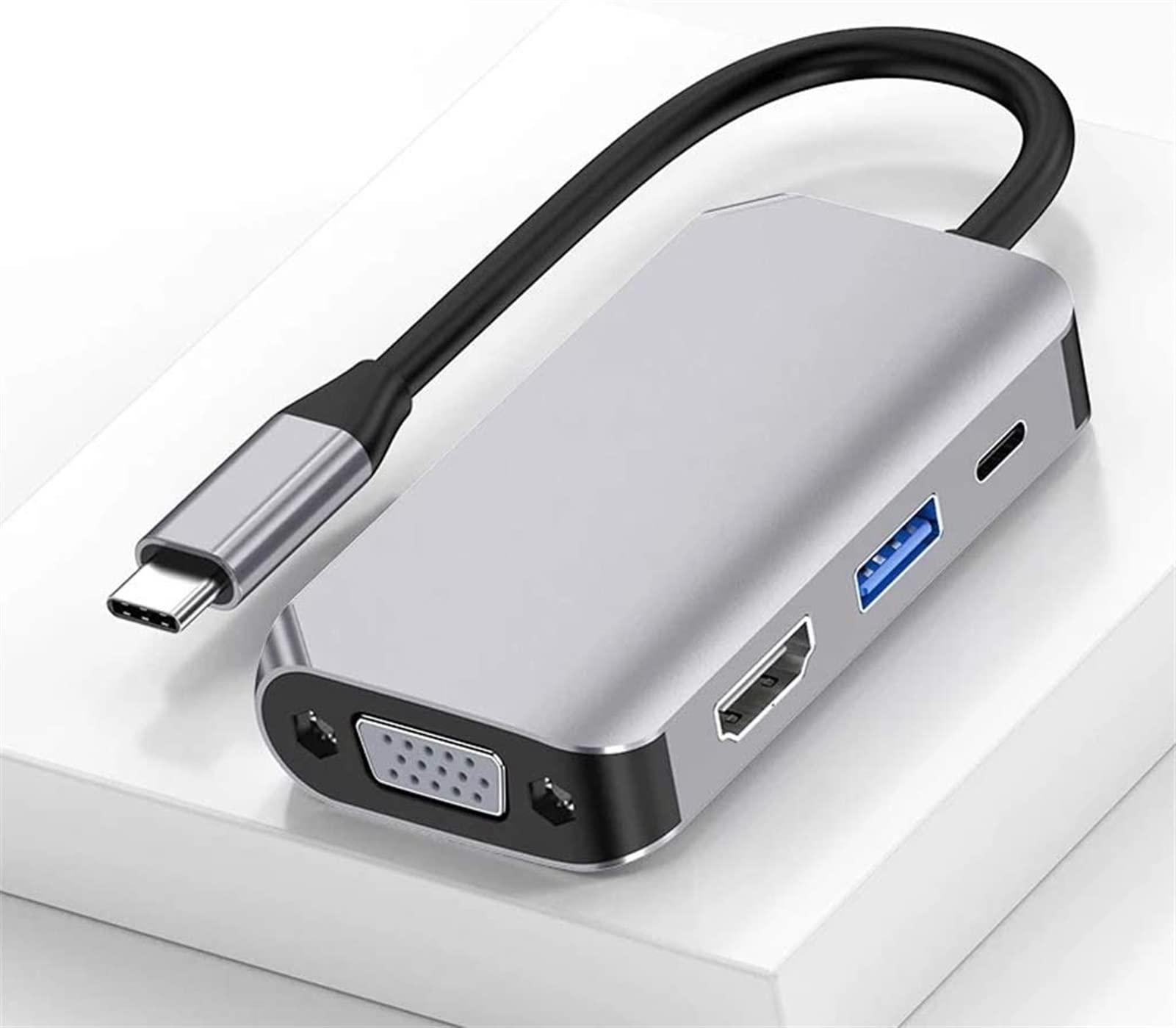 Sxdthy USB Hub, Ultra-Slim Data USB Hub，Type-C Docking Station Type C to HDMI-Compatible 4K to VGA USB Splitter Hub