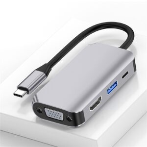 Sxdthy USB Hub, Ultra-Slim Data USB Hub，Type-C Docking Station Type C to HDMI-Compatible 4K to VGA USB Splitter Hub