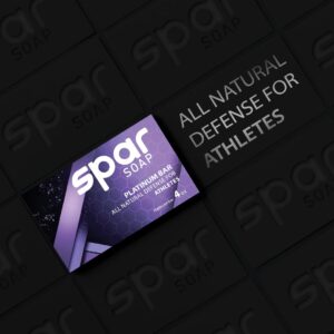 Spar Soap Platinum Bar (4 Ounce), Lavender Tea Tree, Antifungal Properties, For BJJ, MMA, Wrestlers, Grapplers, Men/Women, USA Made Body Soap, For Body Odor, With Lavender, Cassia, Clove