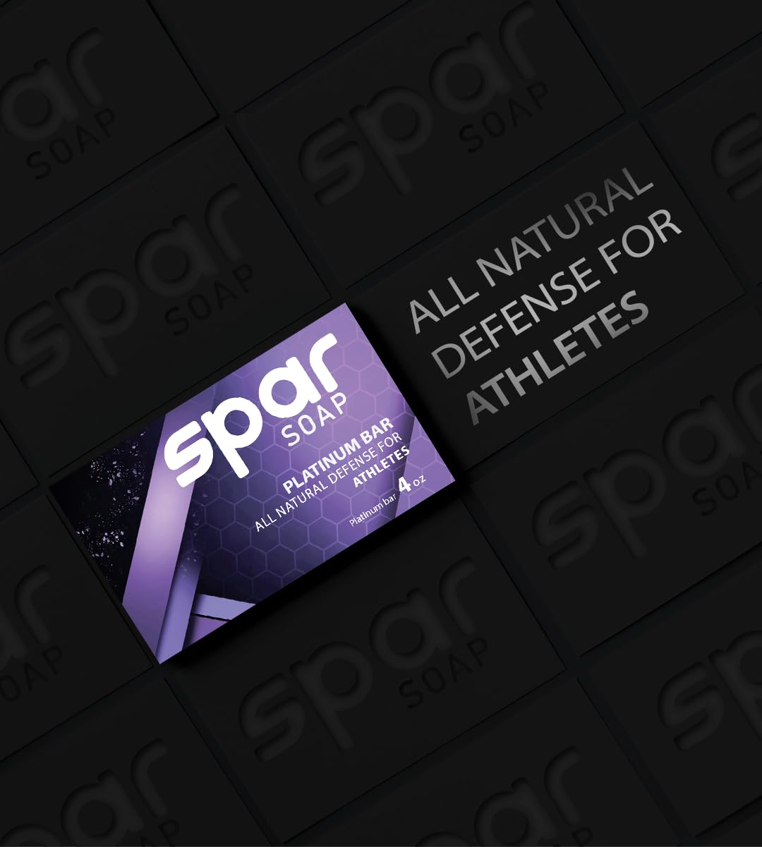 Spar Soap Platinum Bar (4 Ounce), Lavender Tea Tree, Antifungal Properties, For BJJ, MMA, Wrestlers, Grapplers, Men/Women, USA Made Body Soap, For Body Odor, With Lavender, Cassia, Clove