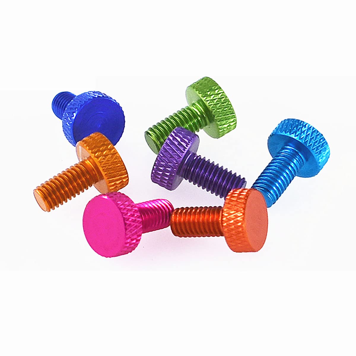 5pcs/lot M3 Knurled Colourful Aluminum Thumb Screws 5 6 8 10 12 16 20mm - 50mm Plain Head Hand Tighten Screws for Computer Case (Color : Purple, Size : 6mm)