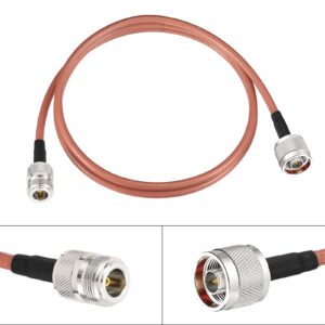 Eightwood N Female to N Male Jumper RG400 Low Loss Coax Cable 3 Feet for 4G LTE Antenna, WiFi Yagi Antenna, Wireless Router, Ham Radio