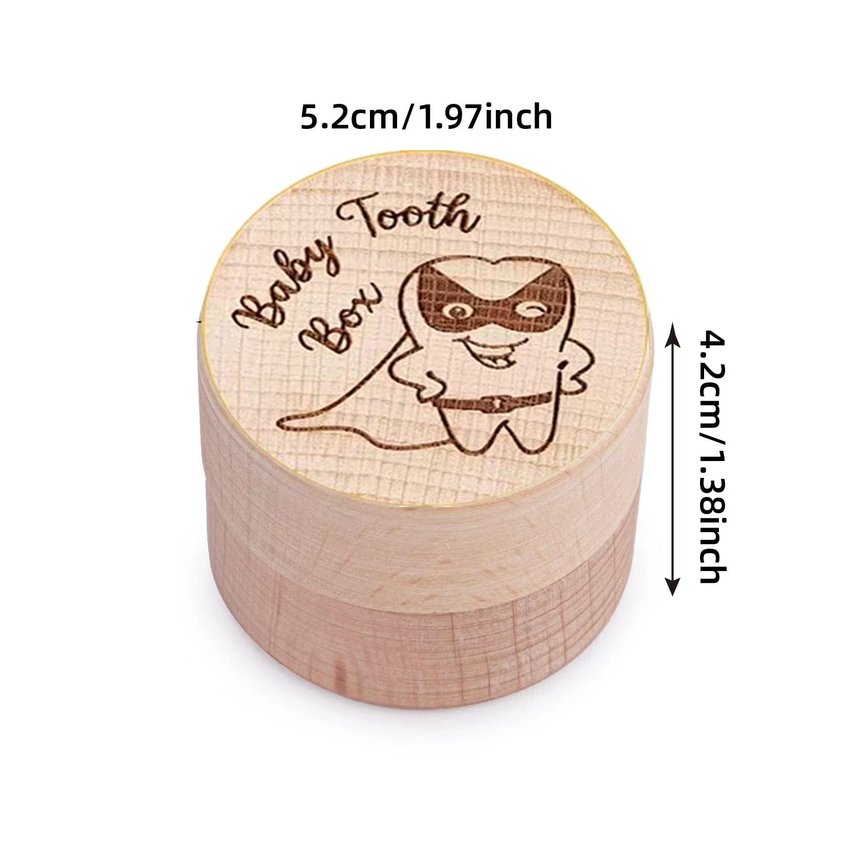 TBAKPU (2Pcs) Tooth Fairy Box for Boys and Girls Wooden Baby Teeth Fairy Holde,Baby Tooth Box,Tooth Fairy Box for Kids Keepsake Baby Tooth Holder Wooden Saver Organizer Storage (style1)