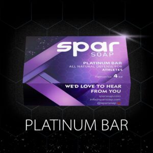 Spar Soap Platinum Bar (4 Ounce), Lavender Tea Tree, Antifungal Properties, For BJJ, MMA, Wrestlers, Grapplers, Men/Women, USA Made Body Soap, For Body Odor, With Lavender, Cassia, Clove