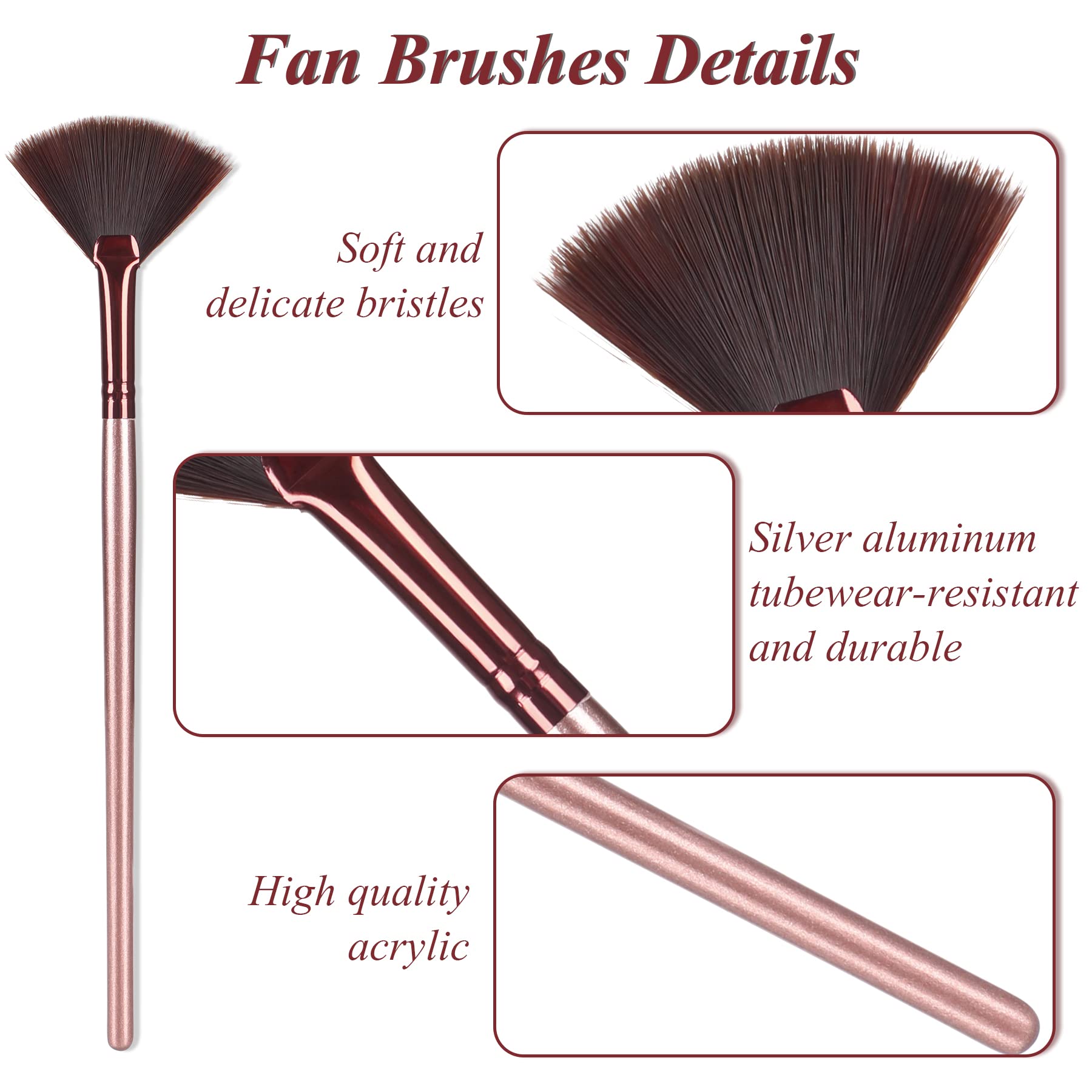 15PCS Facial Brushes Fan Mask Brushes, Soft Facial Applicator Brushes Tools Mask Acid Applicator Brush for Peel Glycolic Mask Makeup（5 Styles)