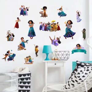 Encanto Wall Stickers Peel and Stick Cartoon Wall Decals Removable Wall Art Decor for Nursery Baby Children's Bedroom Wall Decorations