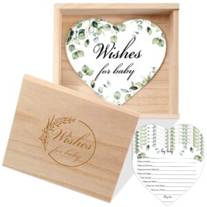 50 pieces botanical baby shower wish cards 1 pack baby shower keepsake box wooden newborn baby box organizer best wishes baby prediction cards baby wish cards for baby cards for baby shower favors