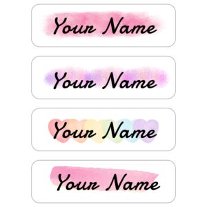 custom waterproof dishwasher safe kid name labels for daycare(128 pack), camp, school supply, baby bottles, lunch boxes and cups, travel. cute personalized design name stickers (pattern 16)