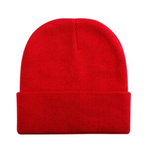 doovid toddler beanie kids warm knit beanie hat baby boys girls knit caps classic autumn winter hats red