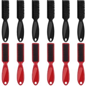 patelai 12 pieces clipper cleaning brushes, barber accessories cleaning supplies, soft bristles, quality abs handle, nylon brush tool(black, red)