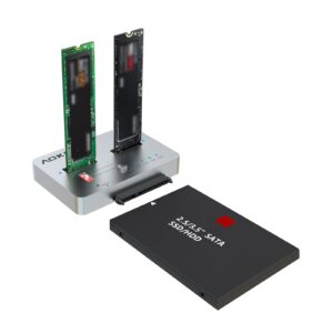 aoko m.2 duplicator nvme to sata docking staion for m.2 pcie nvme/m.2 sata and 2.5" /3.5" sata ssd/hdd with offline cloning( nvme to nvme clone not supported)