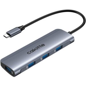 usb c to usb hub,cakitte type c to usb 3.0 hub with 4 usb 3.0 ports,aluminum thunderbolt 3 usb c hub multiport adapter for macbook pro/air,ipad pro,imac,dell,chromebook,surface,samsung and more