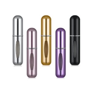 depoza perfume travel refillable mini perfume travel bottles portable spray atomizer accessories 5 sets of 5ml/0.2oz