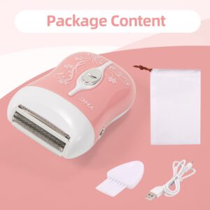 YHC Electric Razors for Women - Cordless Lady Shaver for Leg, Underarm, Bikini Hair Removal - USB Rechargeable.