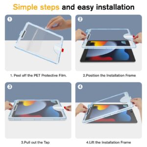 Hocents. Paperfeel Glass Screen Protector Compatible with iPad 9th/8th/7th Generation 10.2 inch, EZ Kit, Auto-Alignment Tool