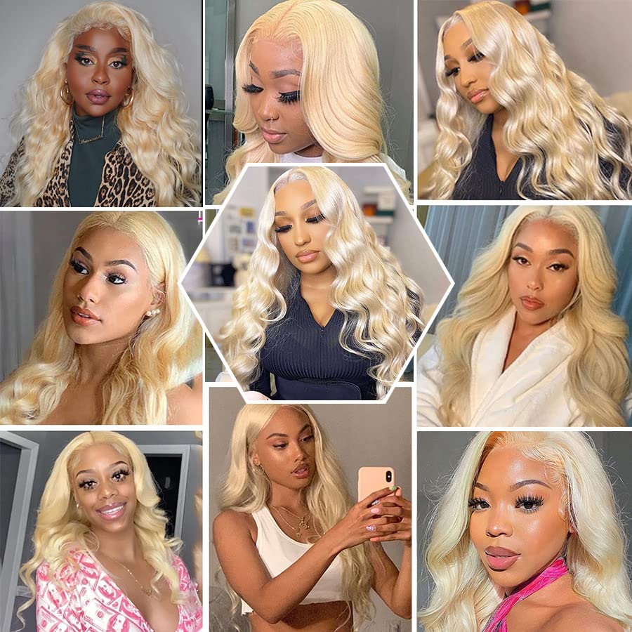 MSTOXIC 613 Lace Front Wig Human Hair 13x4 Blonde Lace Front Wigs Human Hair Wigs For Women 10a Brazilian Body Wave 613 HD Lace Frontal Wig 180% Density Pre Plucked With Baby Hair (20 Inch)