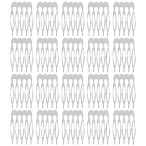 lawie 20 pack 5 teeth small tiny silver metal side hair combs plain blank crafting diy slide combs wedding bridal veil combs decorative headpiece french twist updo clip bun holder hair accessories