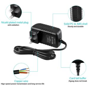 kybate Negative Center Pin 5.5mm*2.5mm 12V 1A AC-DC Adapter Power Supply Cord Charger, BLACK