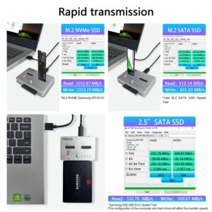 AOKO M.2 Duplicator NVMe to SATA Docking Staion for M.2 PCIe NVMe/M.2 SATA and 2.5" /3.5" SATA SSD/HDD with Offline Cloning( NVMe to NVMe Clone Not Supported)