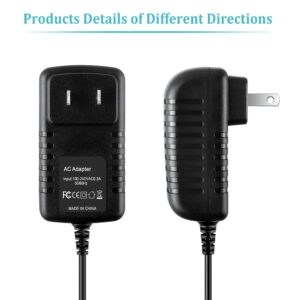 kybate Negative Center Pin 5.5mm*2.5mm 12V 1A AC-DC Adapter Power Supply Cord Charger, BLACK