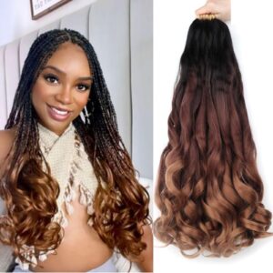 lmzim french curl braiding hair 22 inch bouncy braiding hair 9 pack french curles synthetic hair extensions french curly braiding hair wavy ends pre streched curly braiding hair