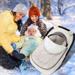 Baby Car Seat Cover,Winter Car Seat Cover for Babies Car Seat or Stroller,2 in 1Universal Infant Car Seat Cover for Boys & Girls-Keeps Baby Warm and Cozy,Zipped Baby Carseat Cover Fit for All Season