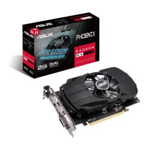 asus phoenix amd radeon rx 550 graphics card (pcie 3.0, 2gb gddr5 memory, hdmi, displayport, dvi-d, freesync, ip5x dust resistant, dual ball fan bearings, auto-extreme, compact design)