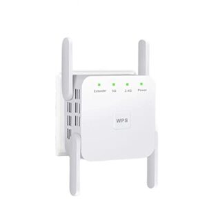 xiaoniubenben wifi extender,wifi amplifier,wifi booster,coverage up to 6500 square feet,2.4g/5g dual band repeater, speed 1200mbps with ethernet port, quick setup,home wireless signal booster, white