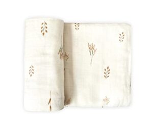 leyl&ari muslin swaddle blanket | receiving blankets for baby boy girl | floral swaddle blanket (wild herbs)