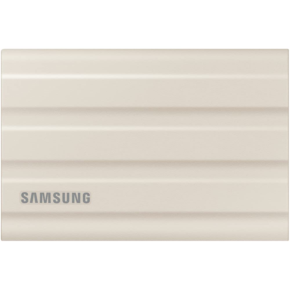 SAMSUNG MU-PE2T0K/AM T7 Shield Portable Solid State Drive 2TB 2022 Beige Bundle with 1 YR CPS Enhanced Protection Pack