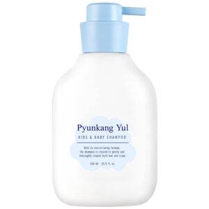 pyunkang yul kids & baby shampoo with ceramide, camellia seeds, cica, honeysuckle flower, hydrating, nourishing, scalp cleansing, fragrance free, ewg verified 19.9 fl.oz.