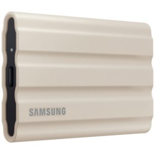 SAMSUNG MU-PE2T0K/AM T7 Shield Portable Solid State Drive 2TB 2022 Beige Bundle with 1 YR CPS Enhanced Protection Pack