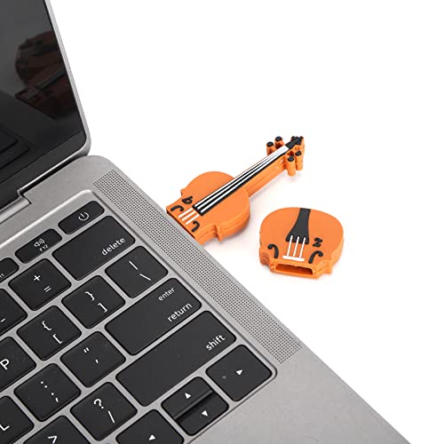 Cartoon Violin Shape USB Flash Drive, USB2.0 Memory Thumb Stick U Disk for Computer Kids and Friends Gifts(128GB)