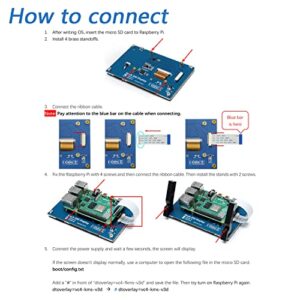 FREENOVE 5 Inch Touchscreen Monitor for Raspberry Pi 5 4 B 3 B+ A+, 800x480 Pixel IPS Display, 5-Point Touch Capacitive Screen, Driver-Free MIPI DSI Port