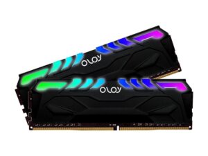 oloy ddr4 ram 32gb (2x16gb) black owl aura sync rgb 3200 mhz cl16 1.35v 288-pin desktop gaming udimm (md4u1632161bhjda)