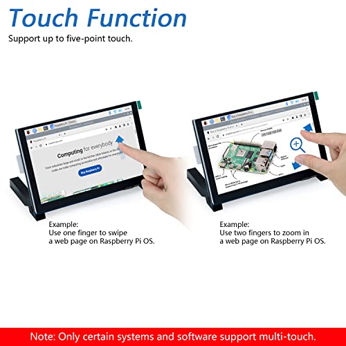 FREENOVE 5 Inch Touchscreen Monitor for Raspberry Pi 5 4 B 3 B+ A+, 800x480 Pixel IPS Display, 5-Point Touch Capacitive Screen, Driver-Free MIPI DSI Port