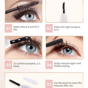 Heated Eyelash Curlers Lash Curler：Electric Eyelash Curlers, Rechargeable Lash Curler with Eyelash Comb for Quick Natural Curling Makeup Natural Curling Eye Lashes and 24 Hours Long Lasting