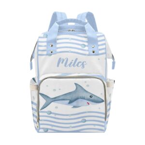 personalized diaper bag backpack tote,shark,custom diaper bags for shower gift